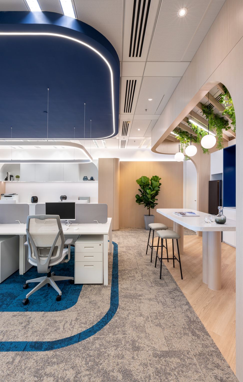 A dynamic open workplace imbued with bluesy vibrance - Browse our ...
